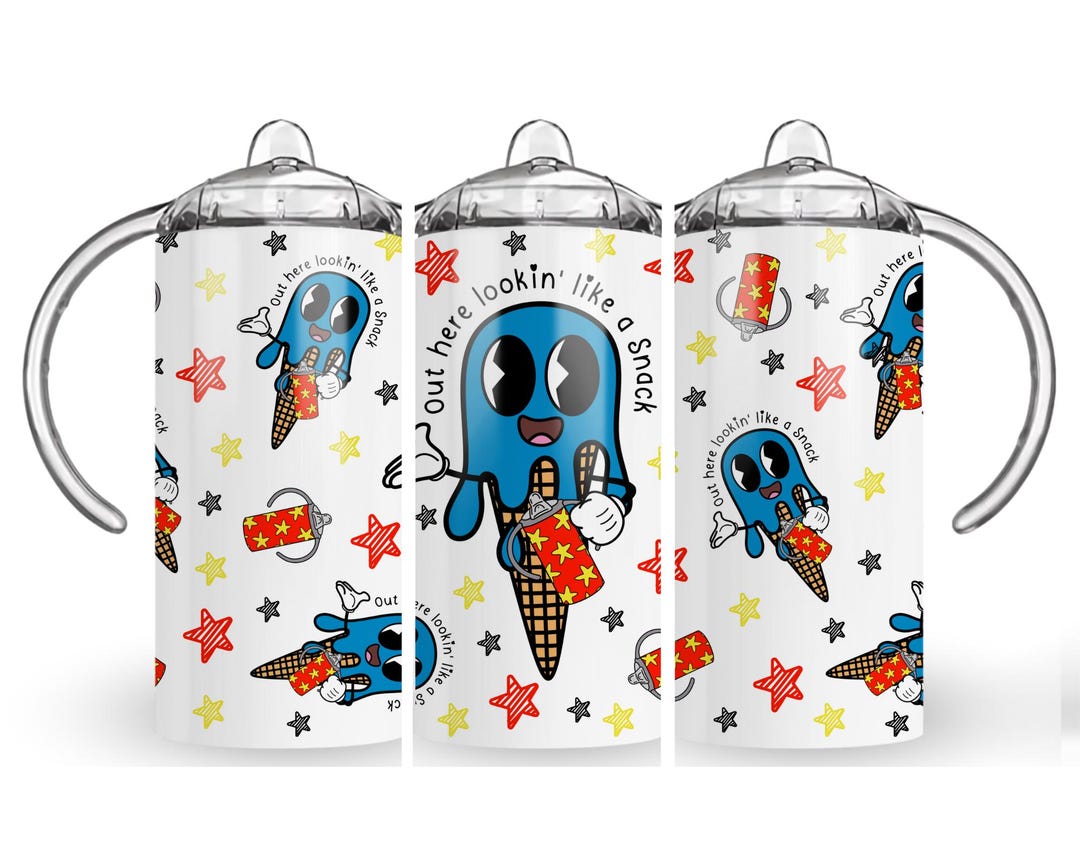 Digital Melting Ice Cream 300dpi 12oz Kids Sippy Cup Tumbler Wrap Png ...