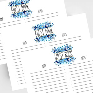 Printable Wedding Guest Book Pages/wedding Guest Book/guest Book ...