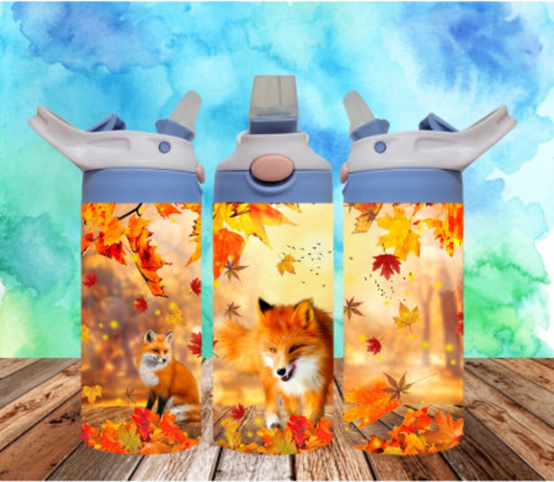 Fox 300dpi 12oz Kids Flip Top Sippy Cup Tumbler Wrap PNG /12oz Kids ...
