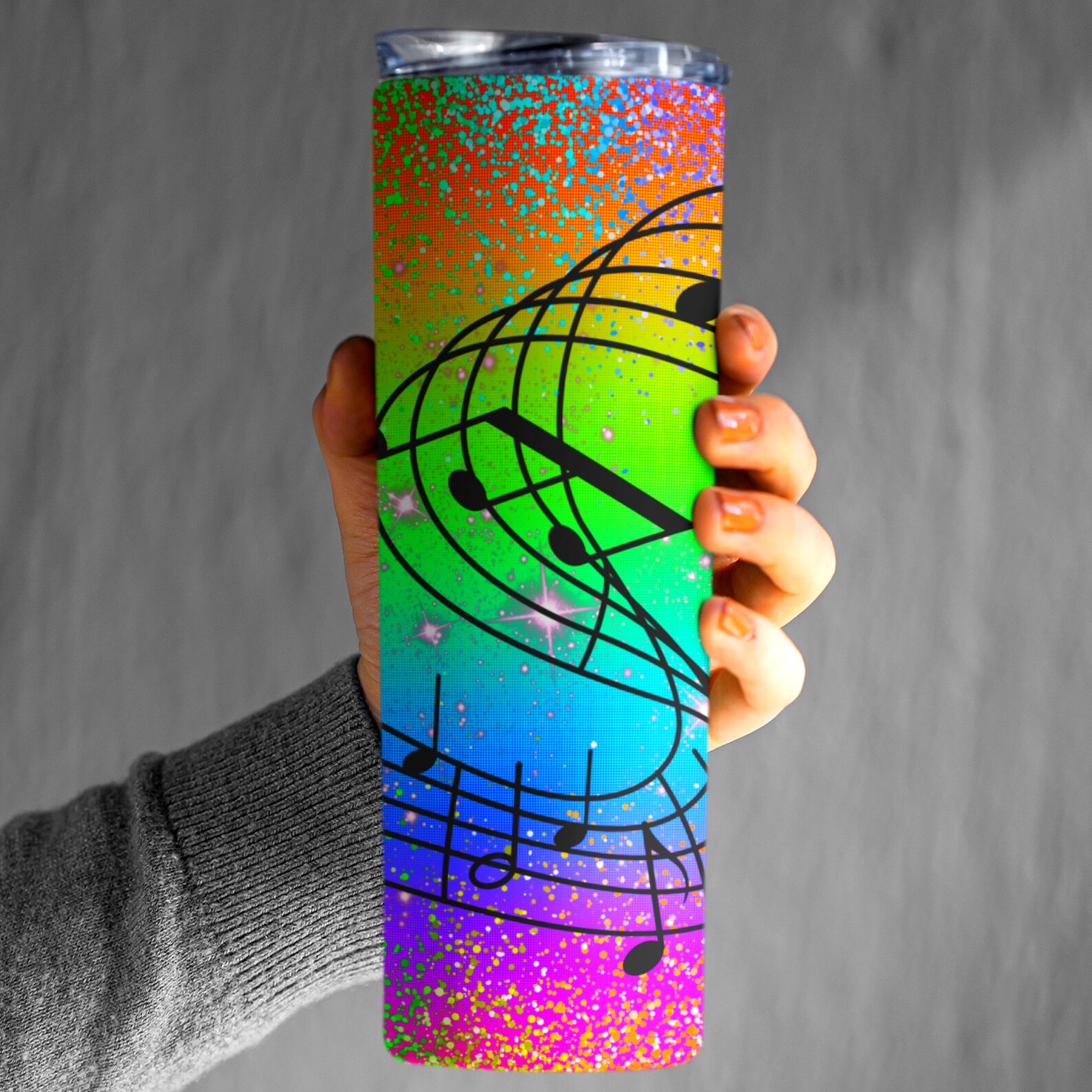 Music Notes 300dpi 20oz STRAIGHT Skinny Tumbler Wrap/glitter - Etsy