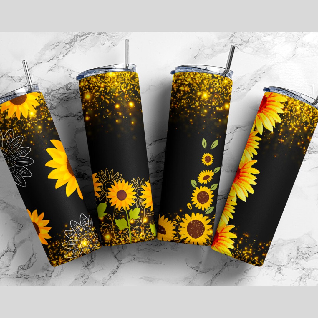 Sunflowers Backgrounds 300dpi 20oz STRAIGHT Skinny Tumbler Wrap/20oz ...