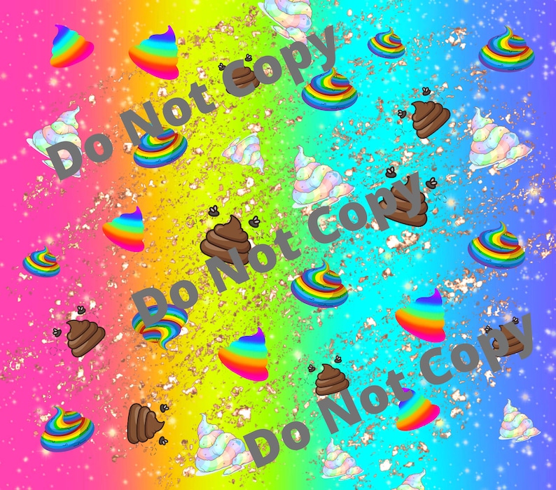 Rainbow Glitter Unicorn Poop Shit 300dpi 20oz STRAIGHT Skinny - Etsy