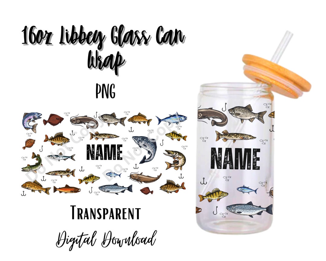 Digital Fish 16oz Libbey Glass Can Tumbler Sublimation/design Digital ...