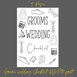 Groom Checklist/groom to Do List/printable Groom's Wedding Checklist ...