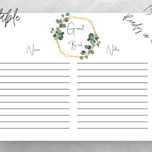 Printable Wedding Guest Book Pages/wedding Guest Book/guest Book ...