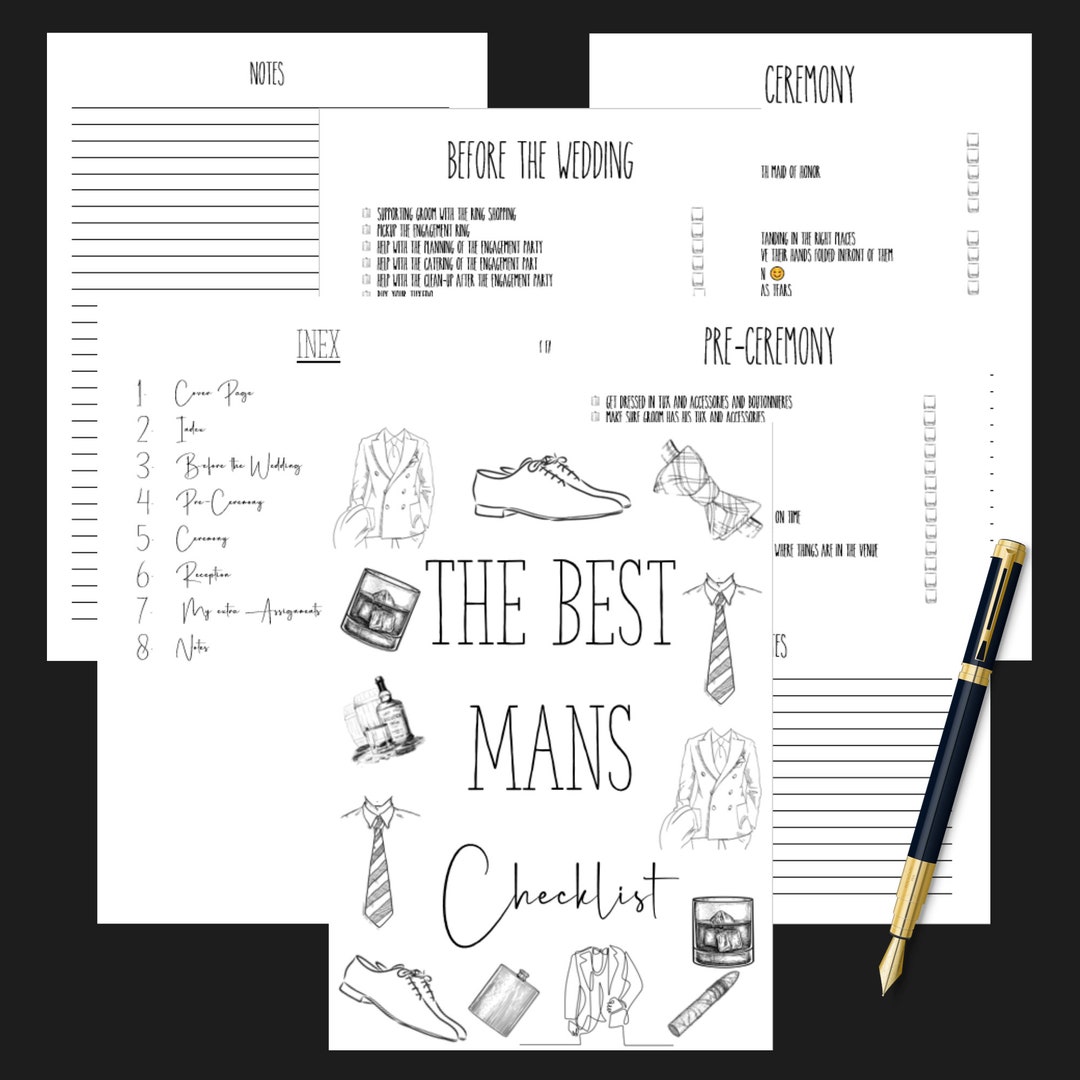 Best Man's Checklist/groomsmen to Do List/printable Best Man Wedding ...
