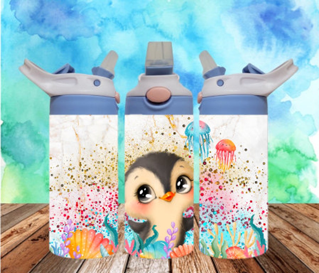 Baby Penguin 300dpi 12oz Kids Flip Top Sippy Cup Tumbler Wrap PNG /12oz ...