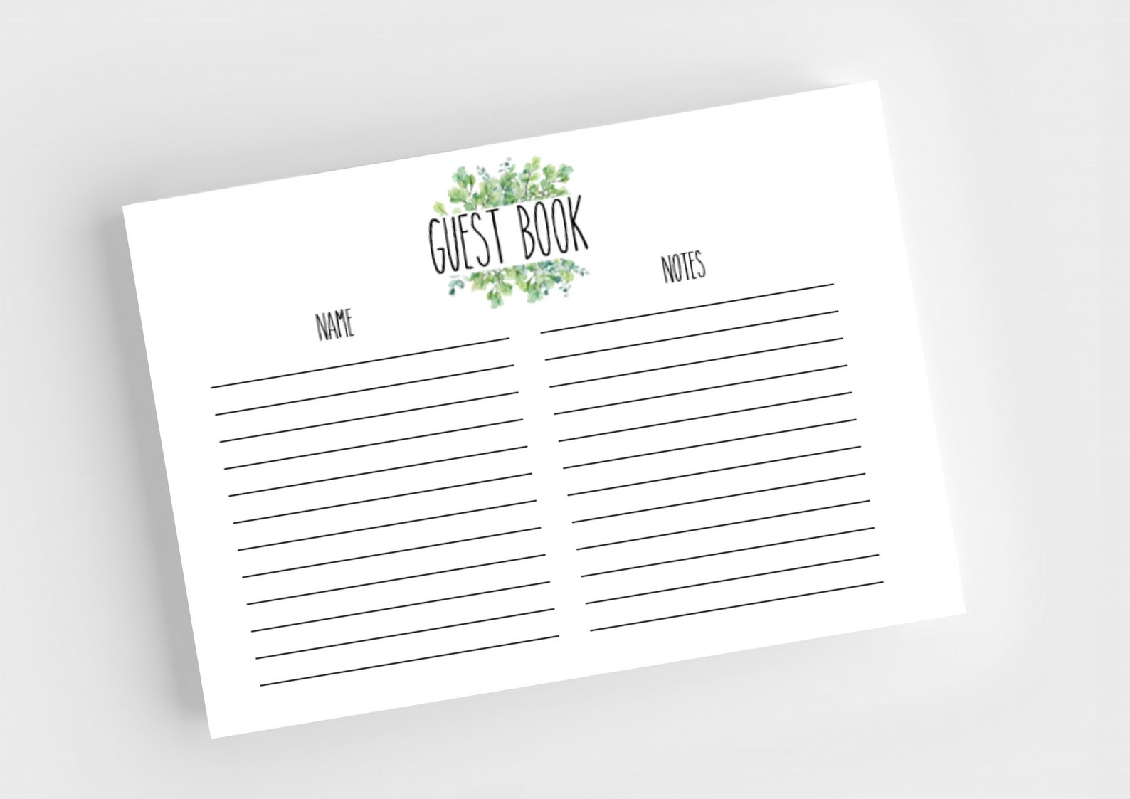 Printable Wedding Guest Book Pages/wedding Guest Book/guest - Etsy