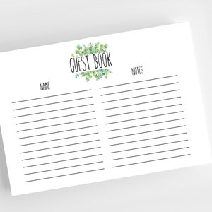 Printable Wedding Guest Book Pages/wedding Guest Book/guest Book ...