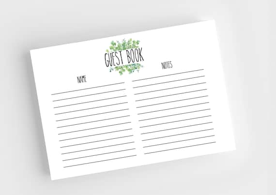 Find Guest Book Printable Pages