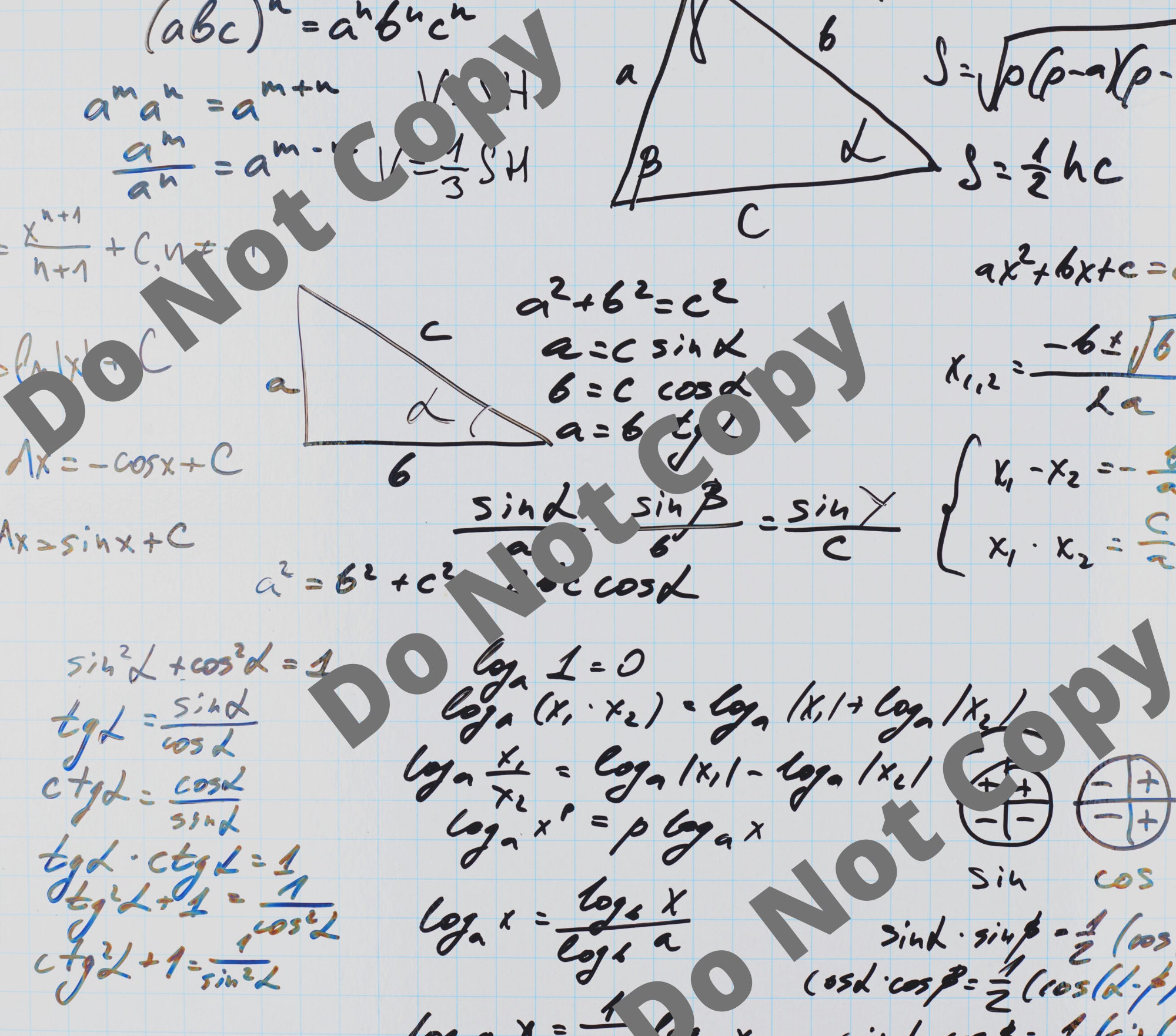 Trigonometry Math White Board 300dpi STRAIGHT Skinny Tumbler - Etsy