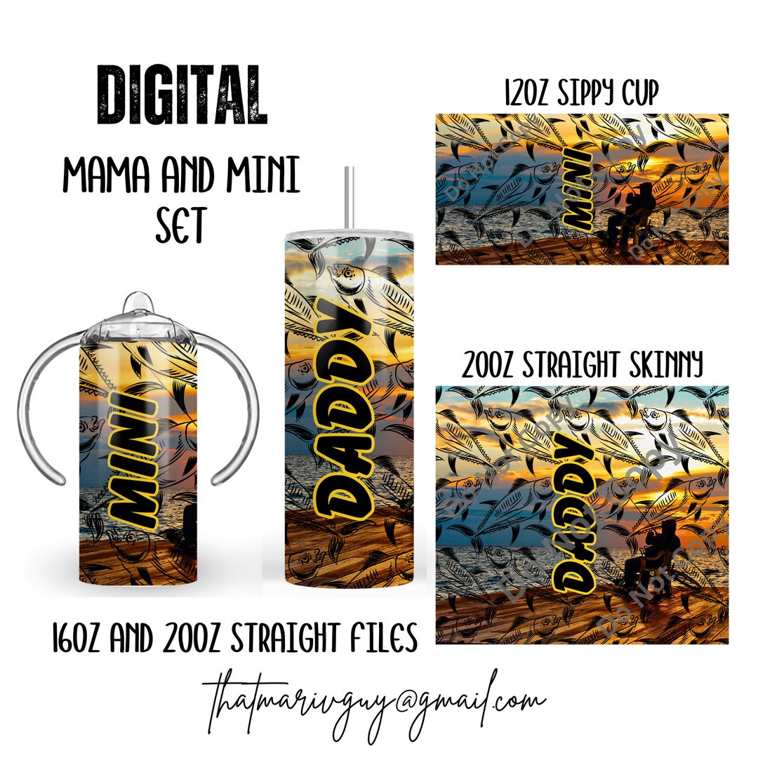 Digital Daddy and Mini Set 300dpi 20oz STRAIGHT Skinny Wrap/20oz ...