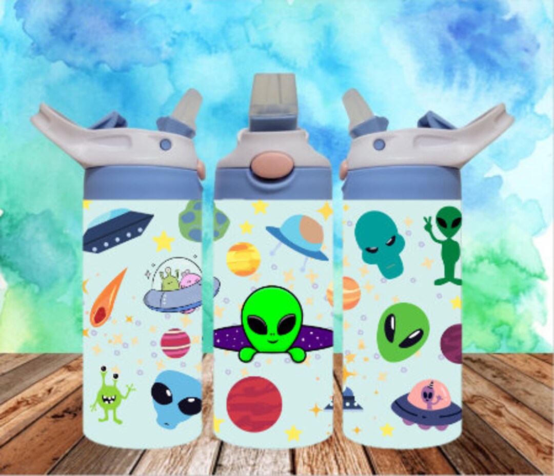 Aliens 300dpi 12oz Kids Flip Top Sippy Cup Tumbler Wrap PNG /12oz Kids ...