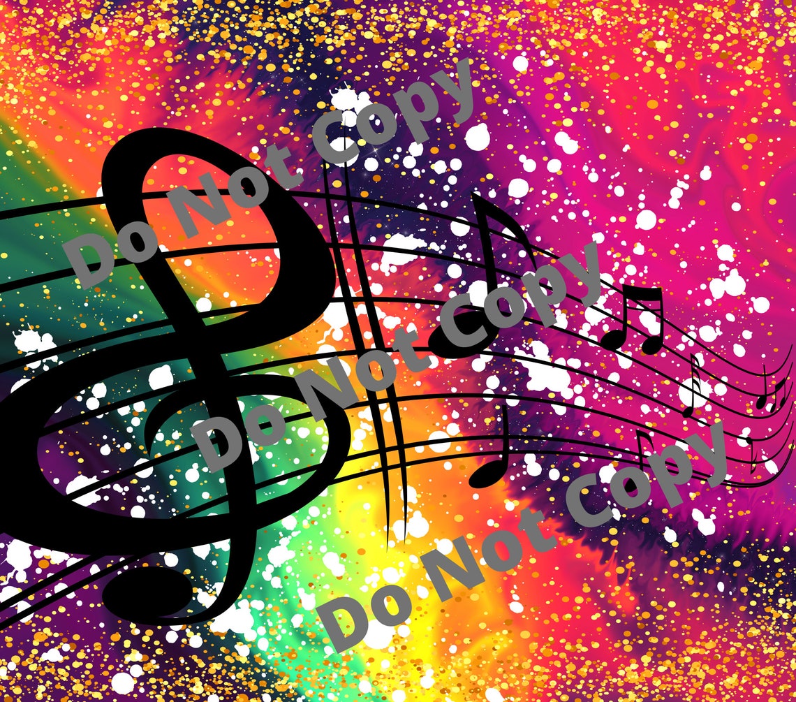 Music Notes 300dpi 20oz STRAIGHT Skinny Tumbler Wrap/neon - Etsy