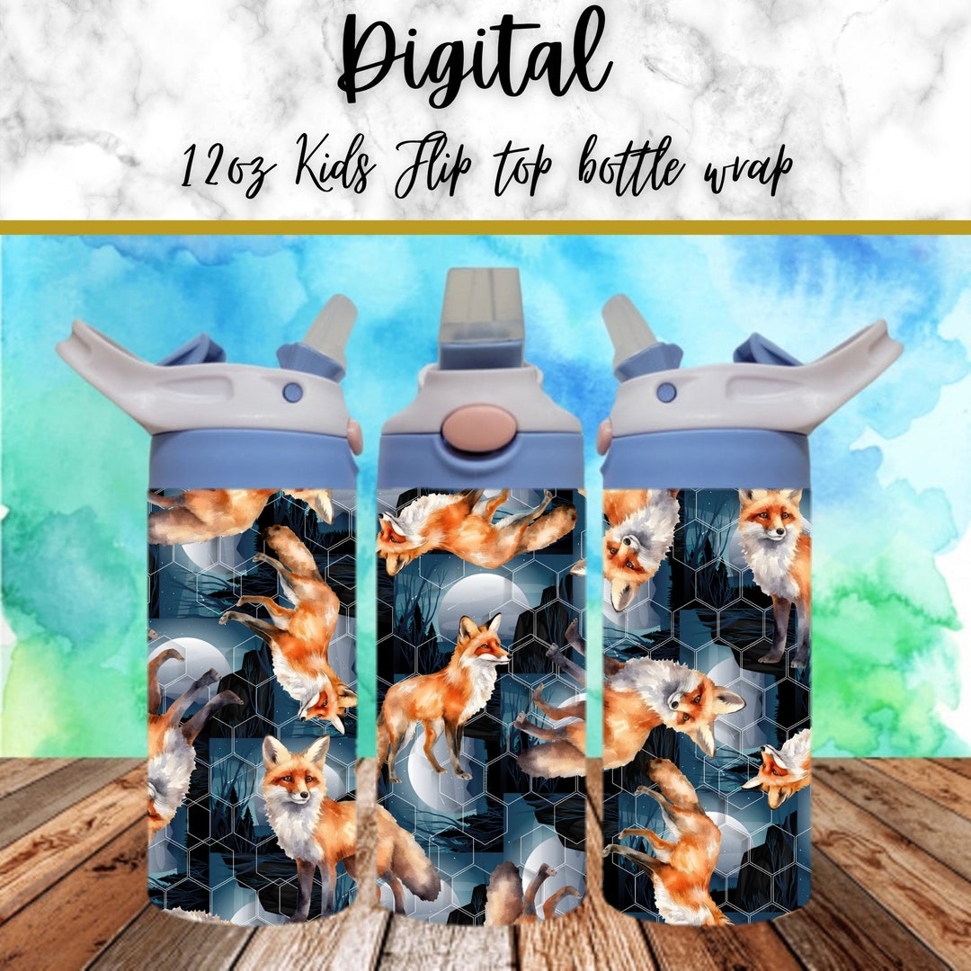 Digital Fox 300dpi 12oz Kids Flip Top Sippy Cup Tumbler Wrap PNG /12oz ...