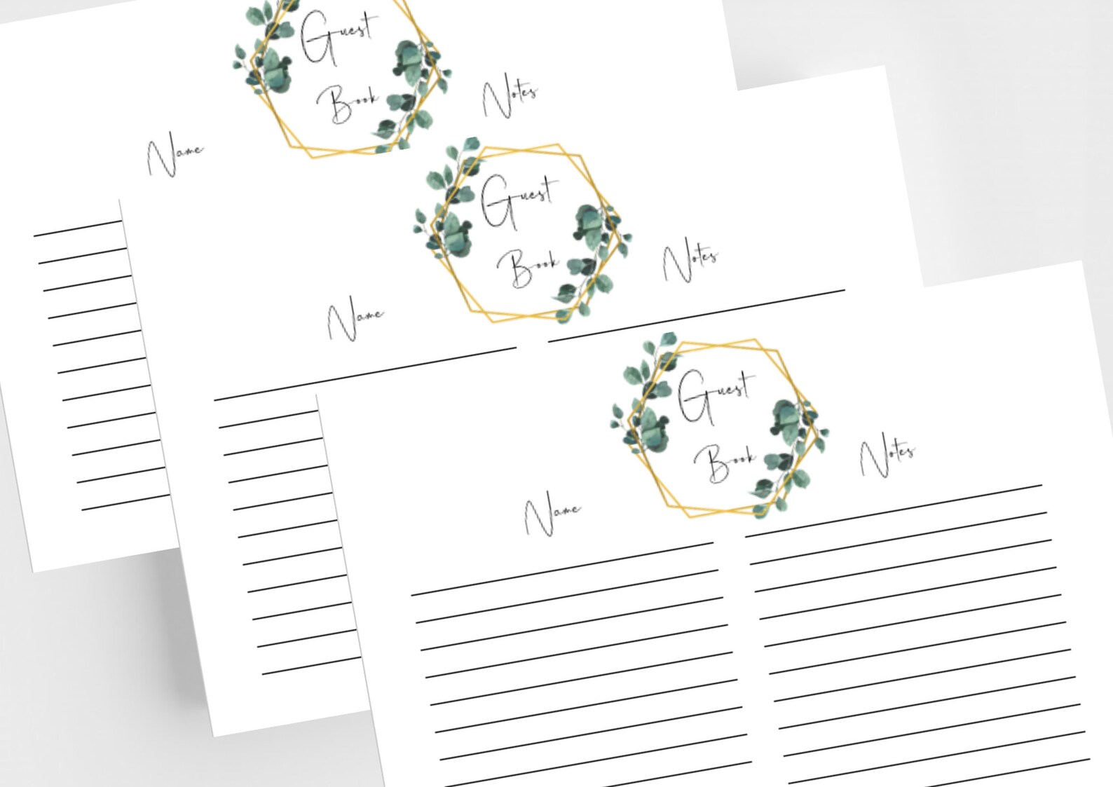 Printable Wedding Guest Book Pages/wedding Guest Book/guest Book ...