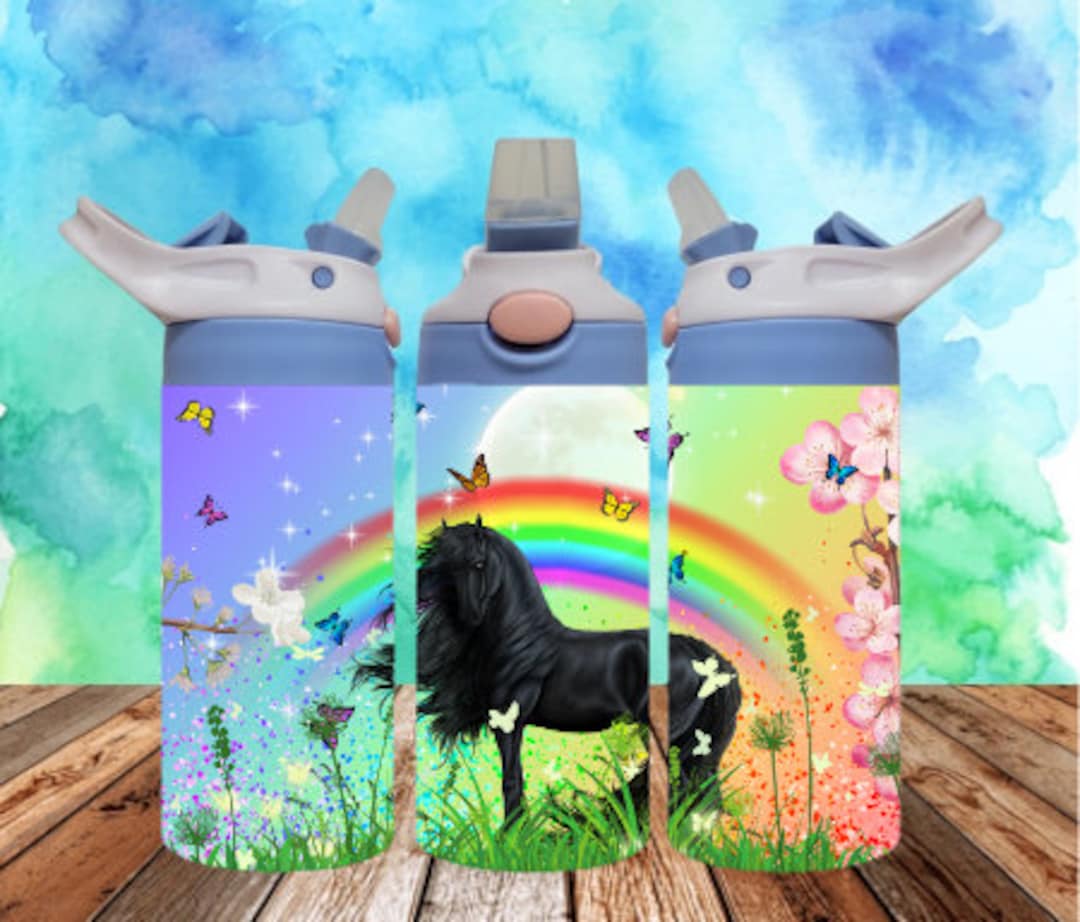 Horse 300dpi 12oz Kids Flip Top Sippy Cup Tumbler Wrap PNG /12oz Kids ...