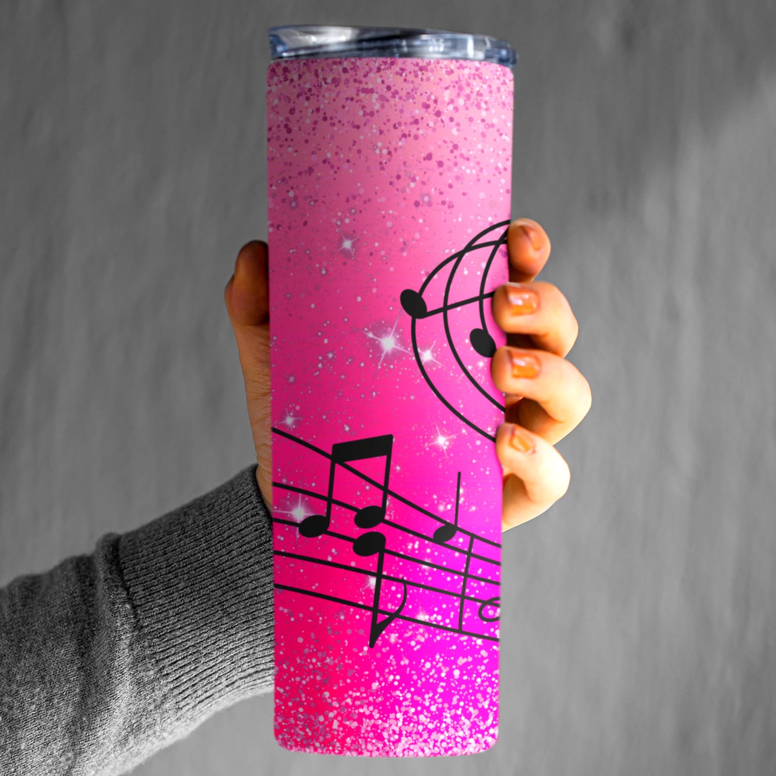Music Notes 300dpi 20oz STRAIGHT Skinny Tumbler Wrap/glitter 20oz ...