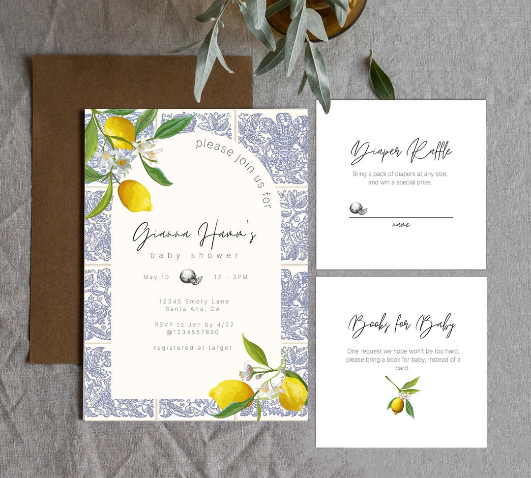 Baby Shower Invite, Lemon Baby Shower, Lemon Invite, Lemon Party, Lemon ...