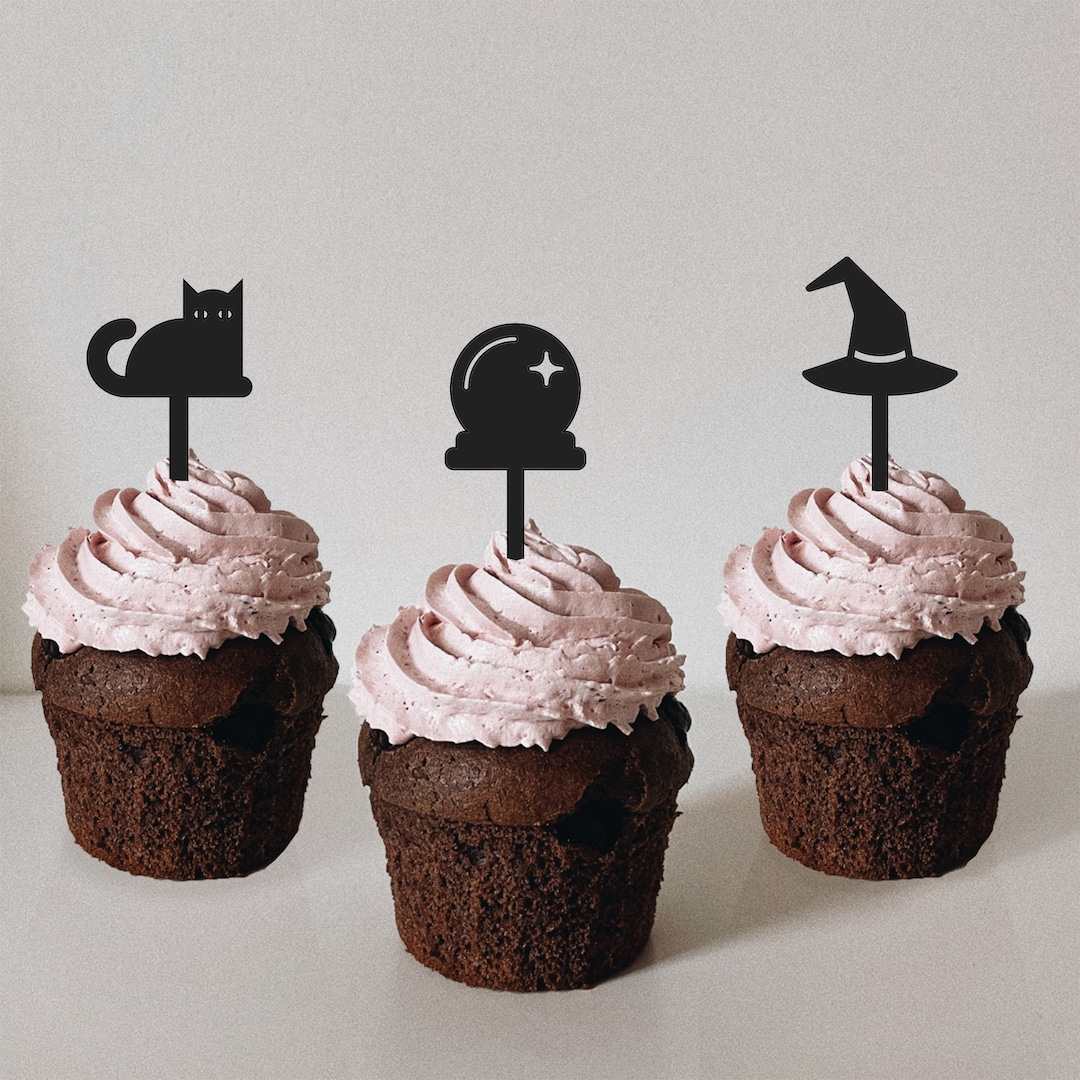 Cupcake Toppers, Witch Cupcake Toppers, Halloween Decor, Halloween ...
