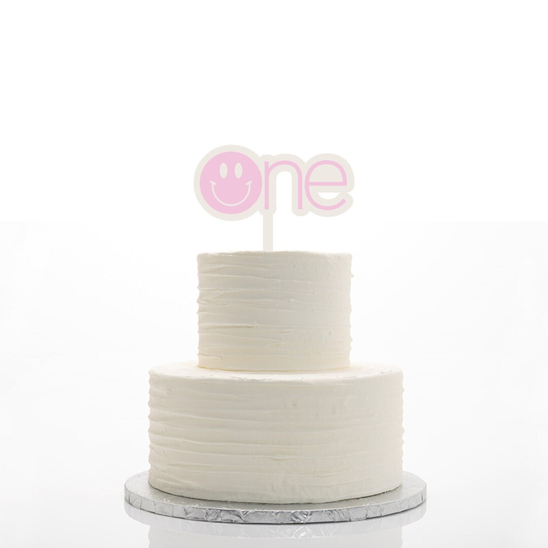 Smiley Face Cake Topper, One Cake Topper, First Birthday Cake Topper ...
