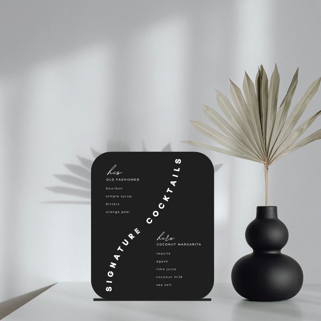 Signature Cocktails Sign, Bar Menu, Custom Bar Menu, Custom Menu, Bar ...