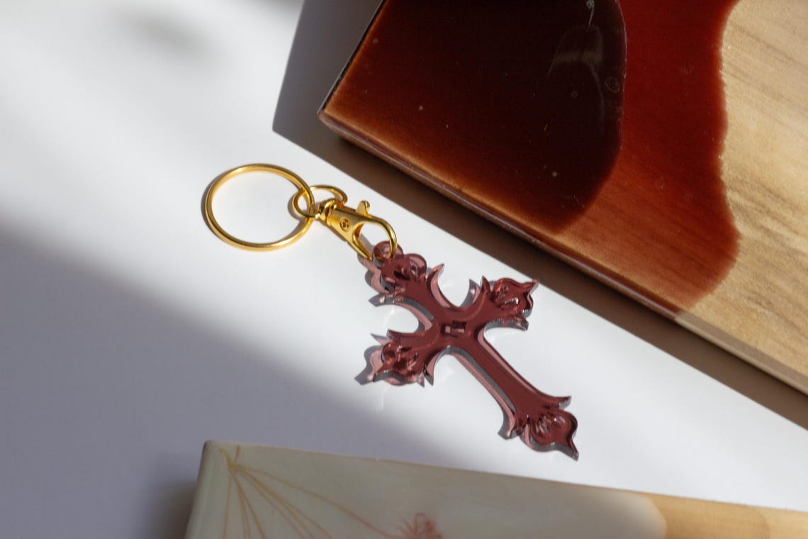 Cross Keychain, Keychain, Cross, Cross Decor, Baptism, Holy Bible ...