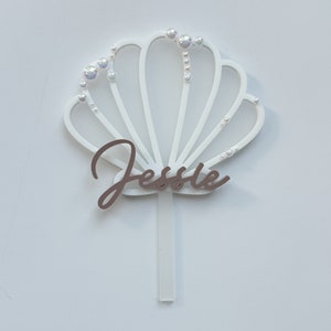 Shell Cake Topper, Mermaid Birthday, Cake Topper, Custom Name Cake ...