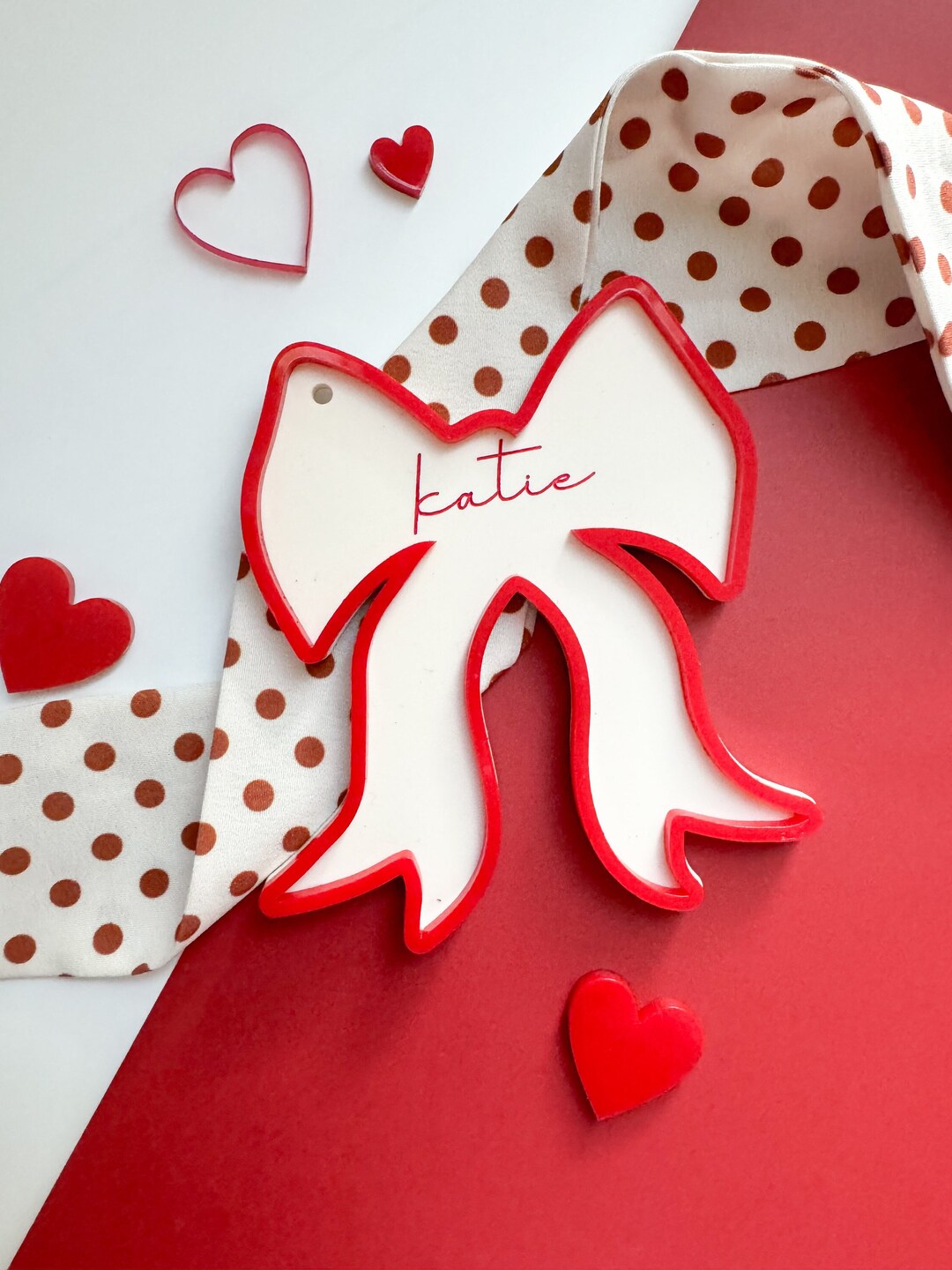 Valentines Gift Tag, Custom Name Gift Tag, Bow Tag, Bow Gift Tag, Hair ...