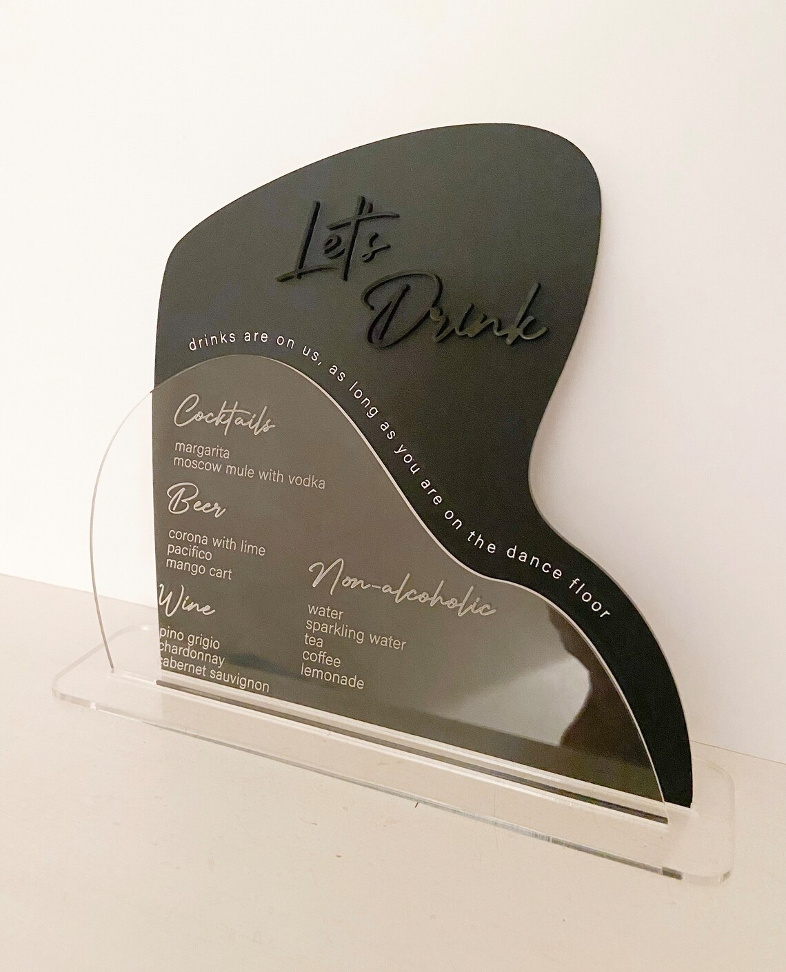 Bar Menu Custom Bar Menu Acrylic Bar Menu Custom Bar Menu - Etsy