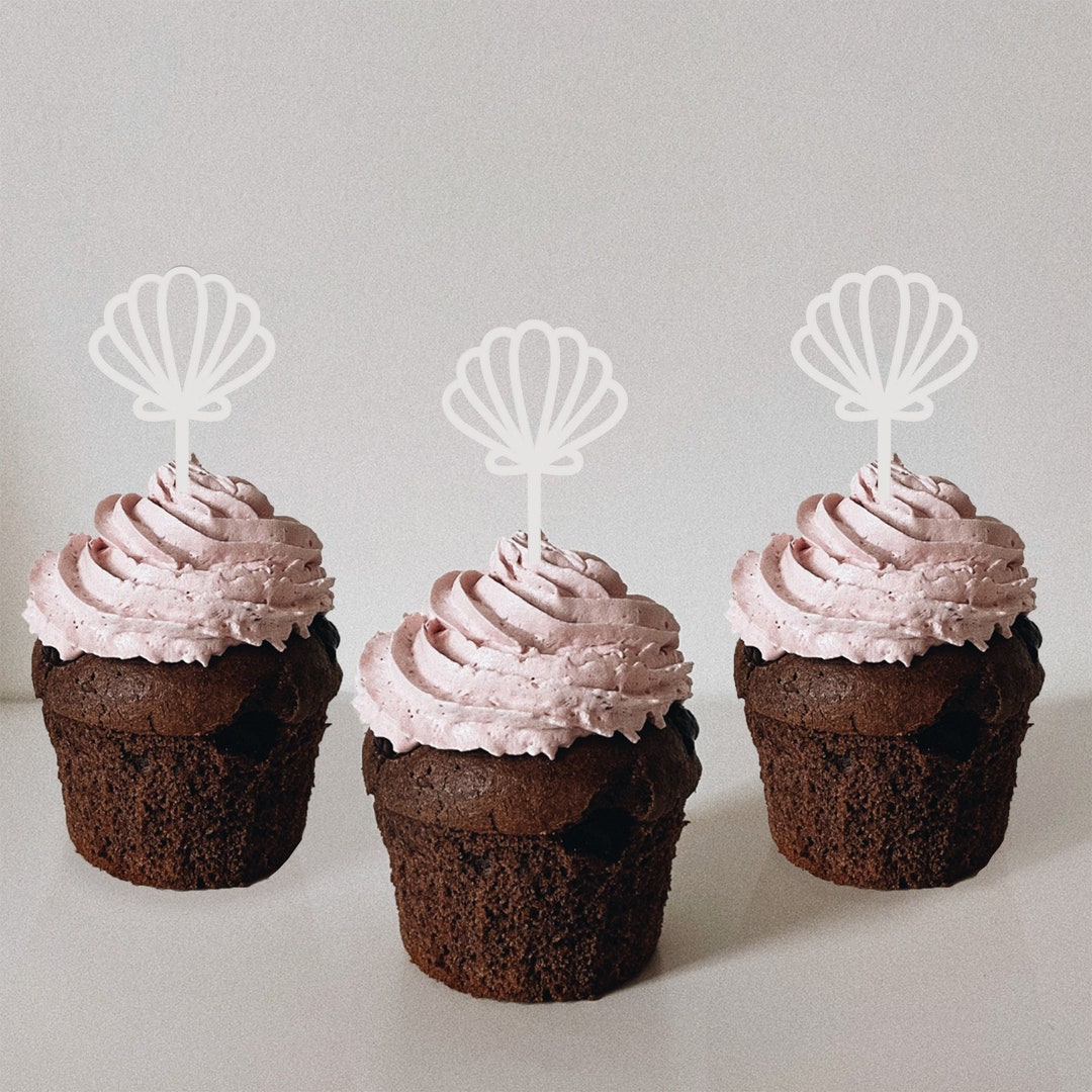 Shell Cupcake Toppers, Cupcake Topper, Cupcake Toppers, Shell, Under ...