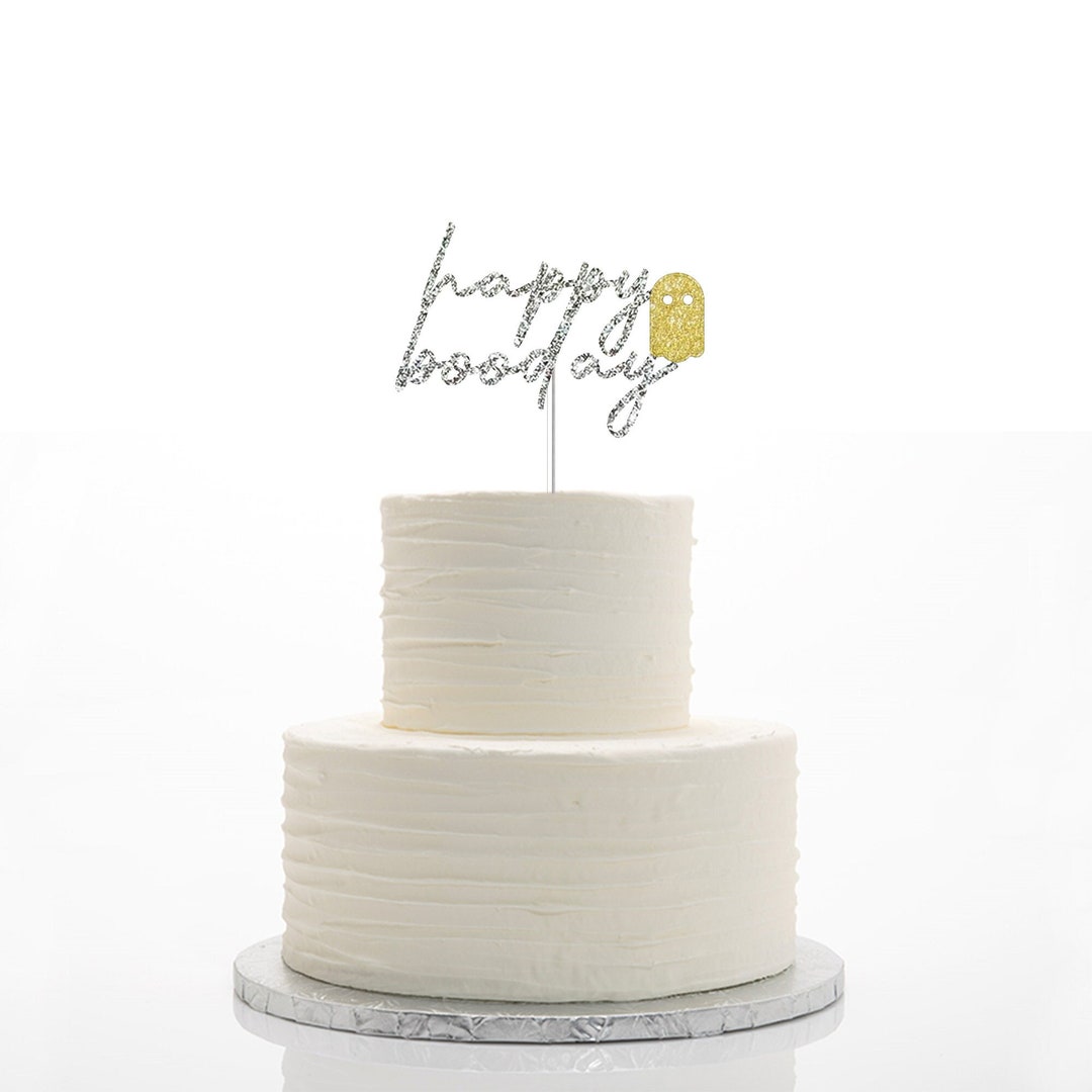 Happy Boo Day Cake Topper, Cake Topper, Glitter Cake Topper, Halloween ...