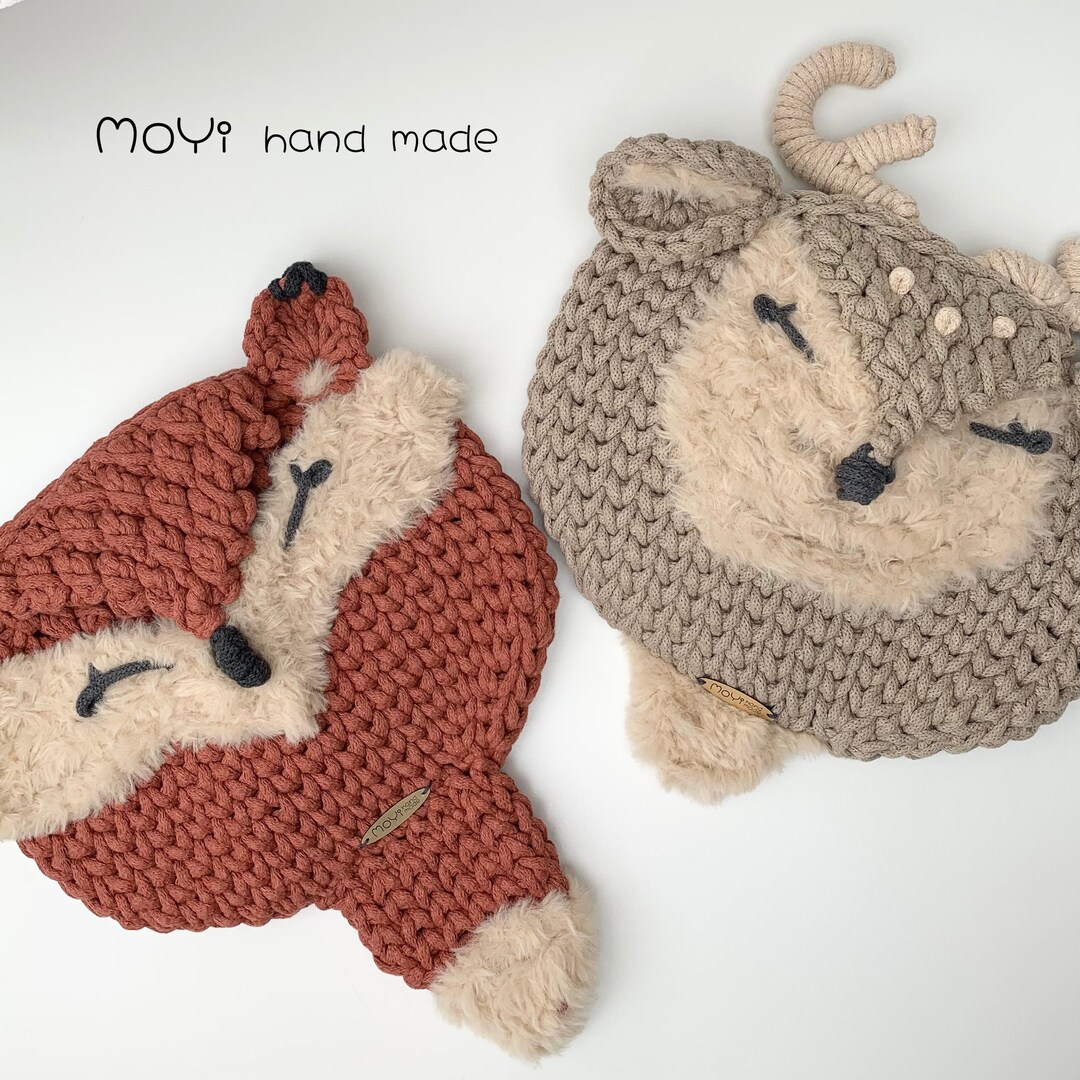 Woodland FOX HANGING Basket / STORAGE Box / Bedside Organizer/ Natural ...