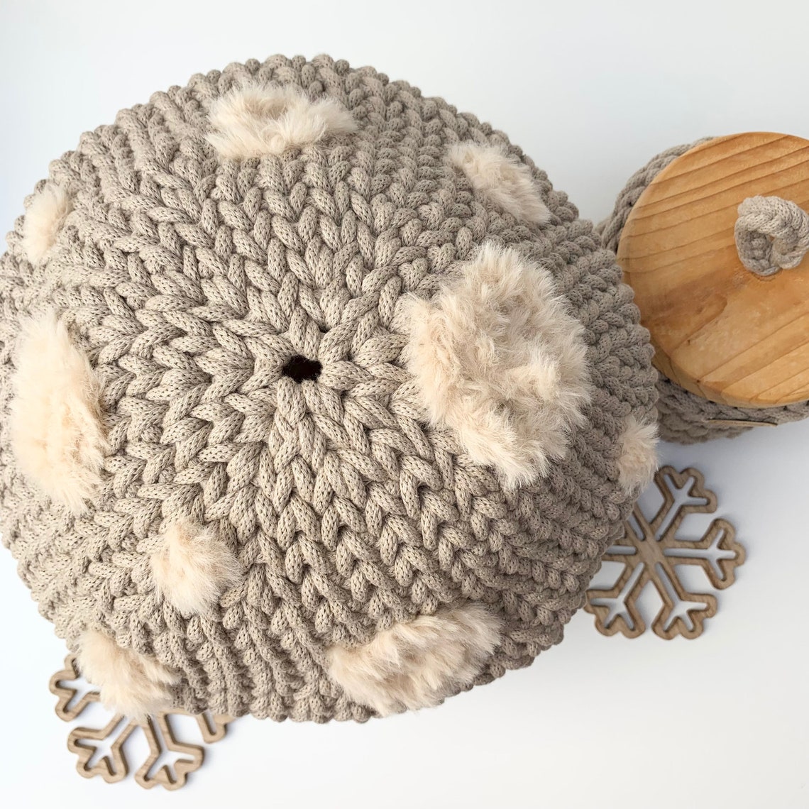 CROCHET Woodland MUSHROOM Storage BASKET / Fur Spotted Hat / - Etsy