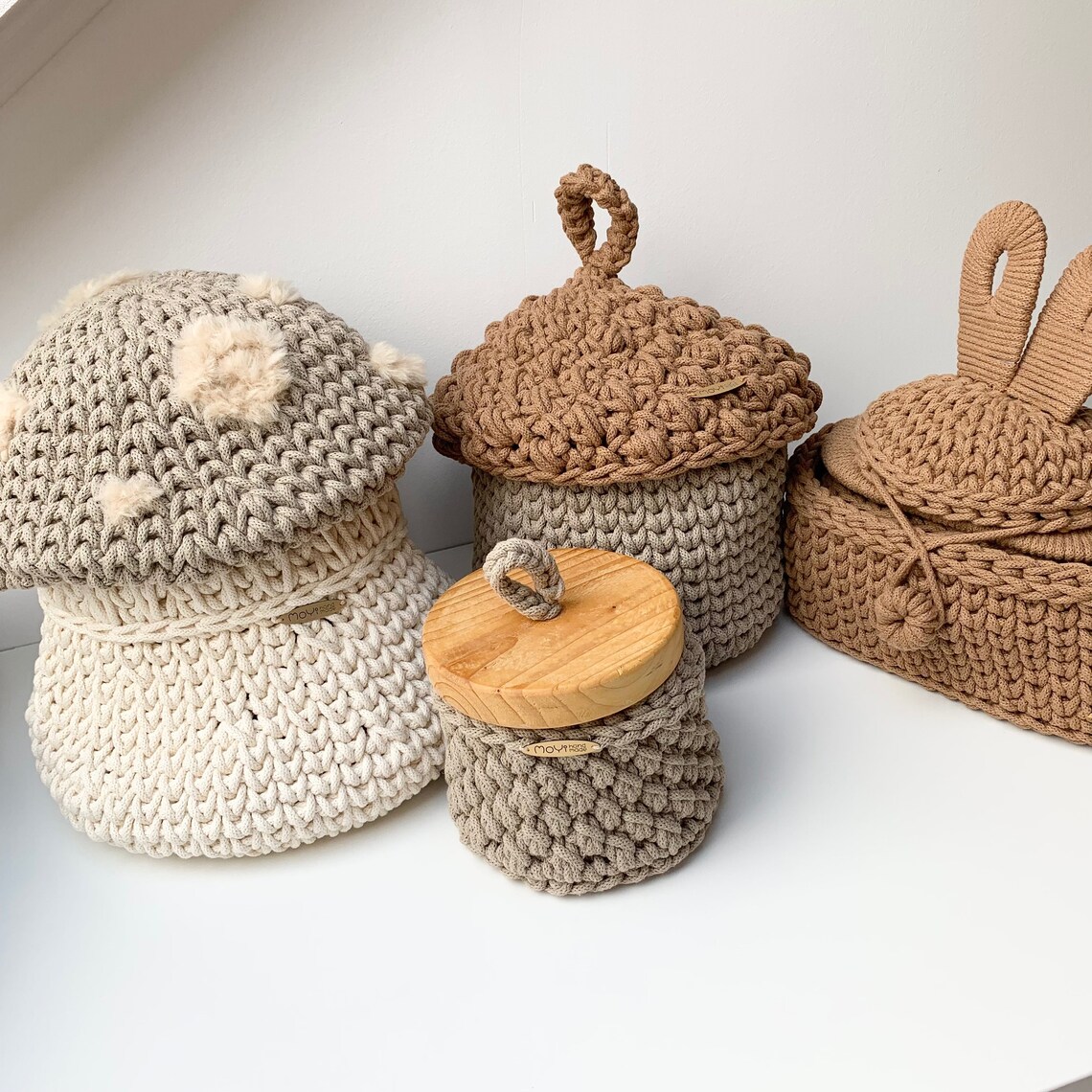 CROCHET Woodland MUSHROOM Storage BASKET / Fur Spotted Hat / - Etsy