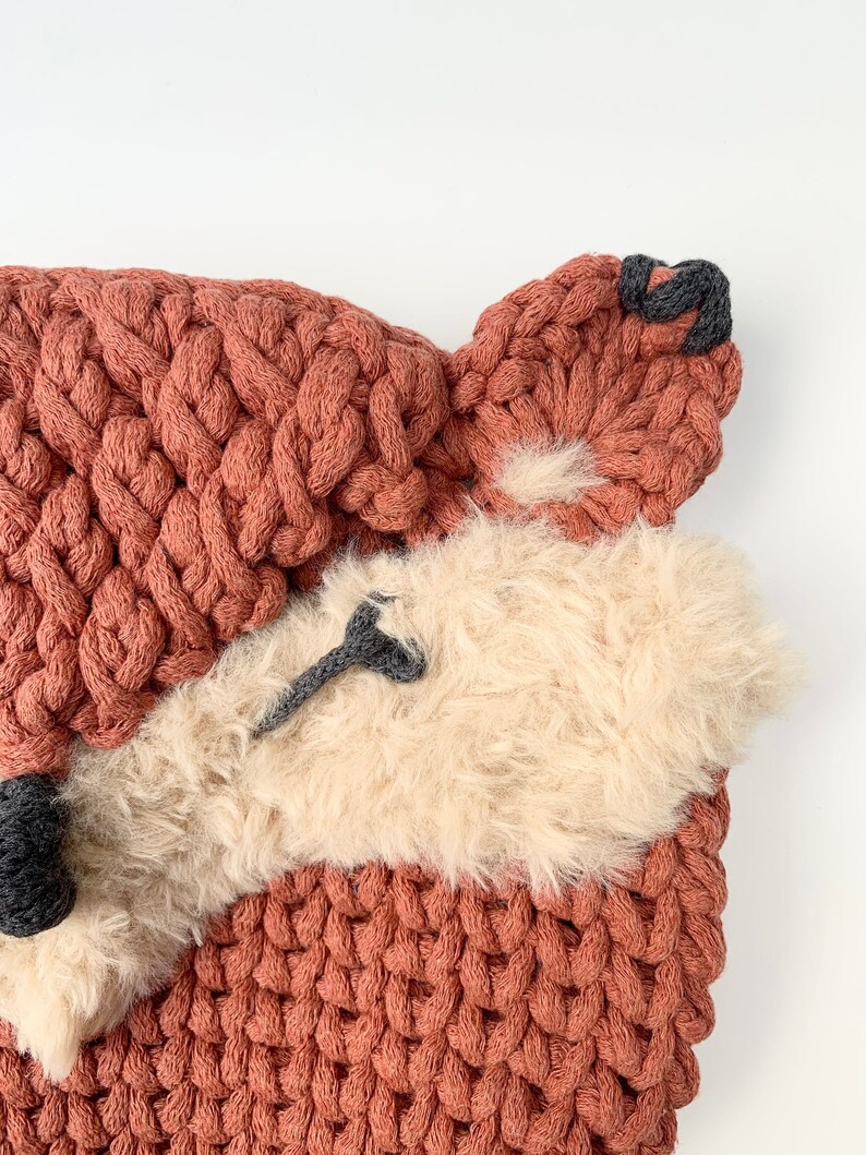 Woodland FOX HANGING Basket / STORAGE Box / Bedside Organizer/ Natural ...