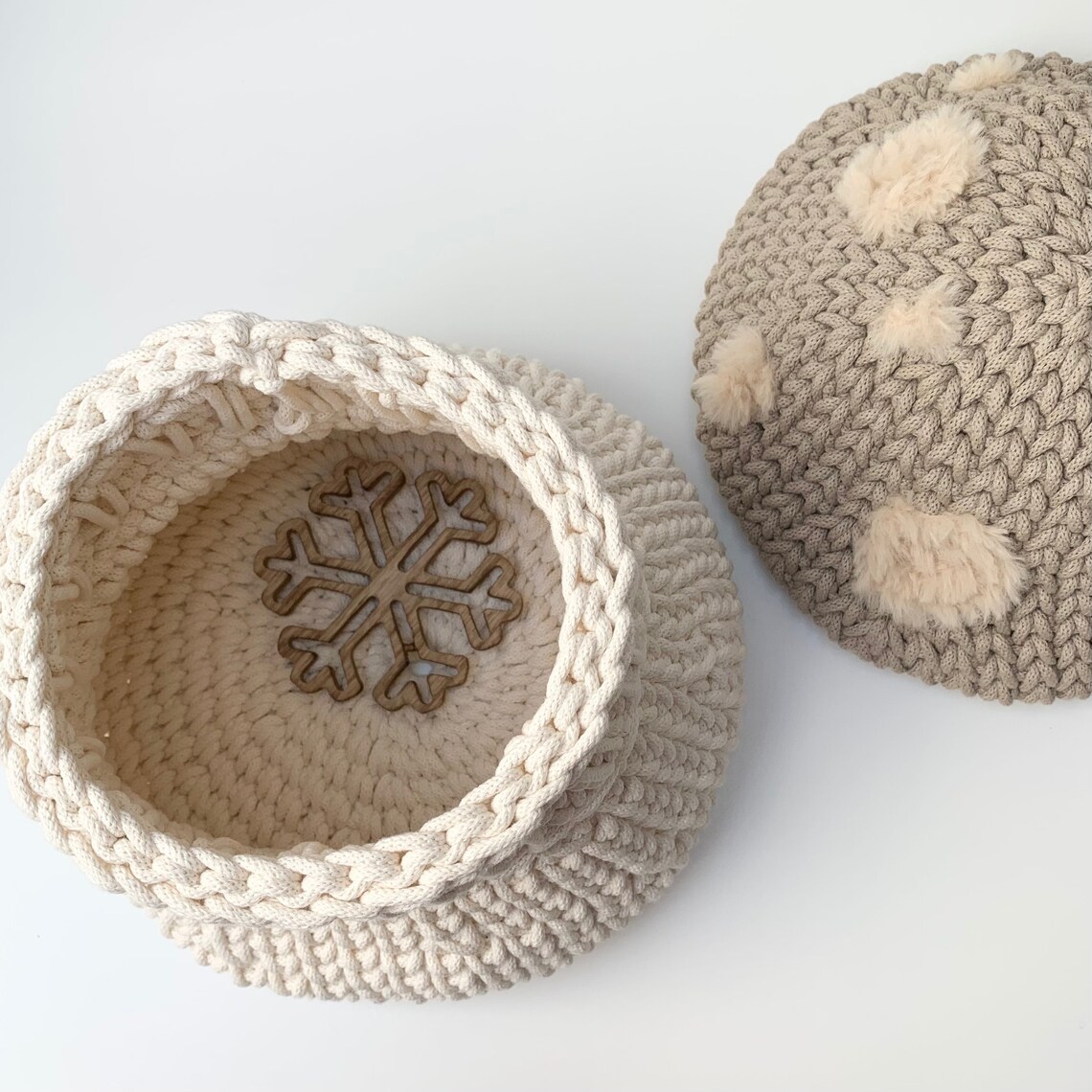 CROCHET Woodland MUSHROOM Storage BASKET / Fur Spotted Hat / - Etsy