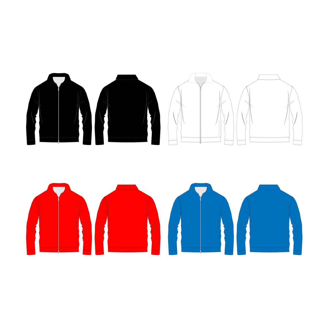 Coach Jacket Editable Templates / Technical Drawings / Fashion CAD ...