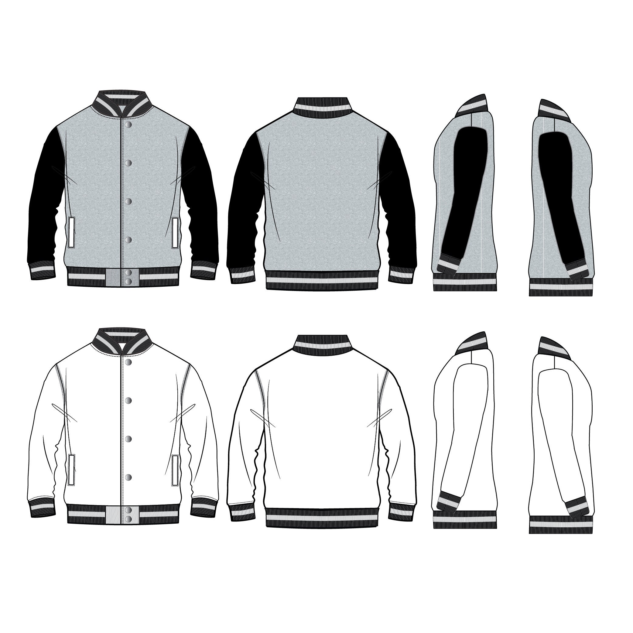 VARSITY JACKET Fashion Design Flat Sketches To Download Sites unimi it