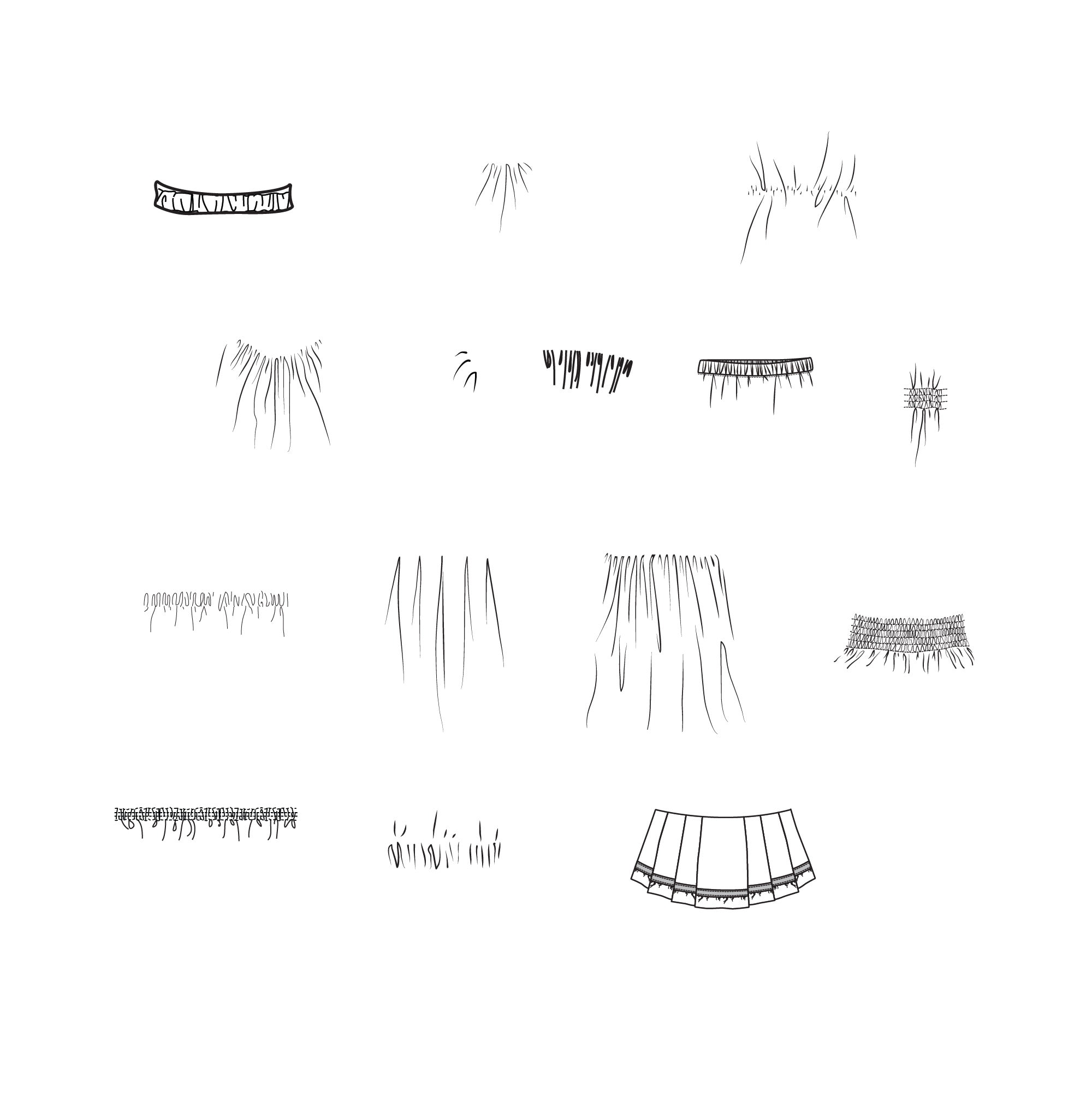 GATHERS Fashion Flat Templates - Etsy