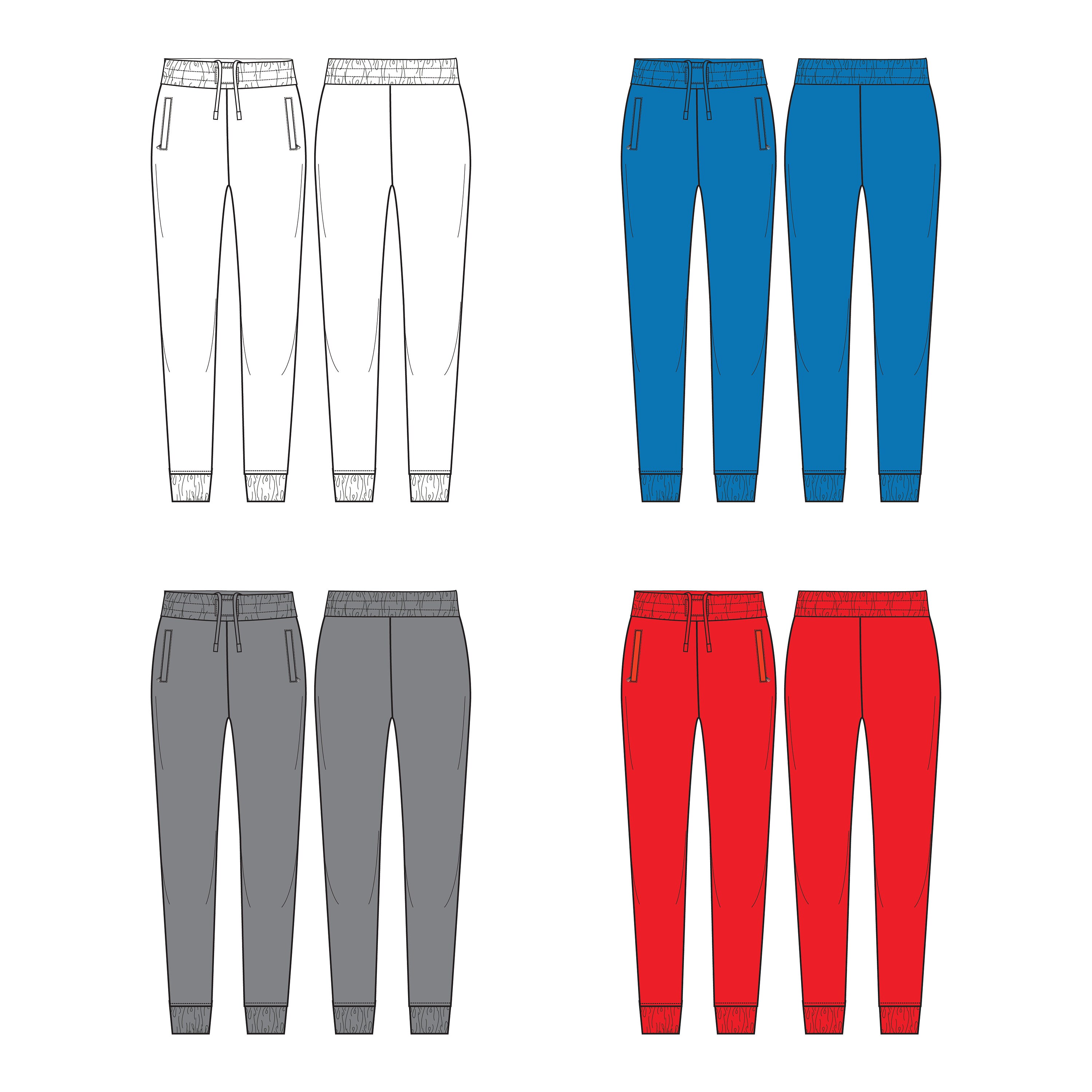 Joggers / Technical Drawings / Fashion CAD Designs for Adobe ...