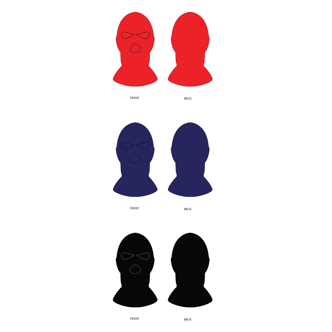 Balaclava Fashion Flat Templates / Technical Drawings / Fashion CAD ...