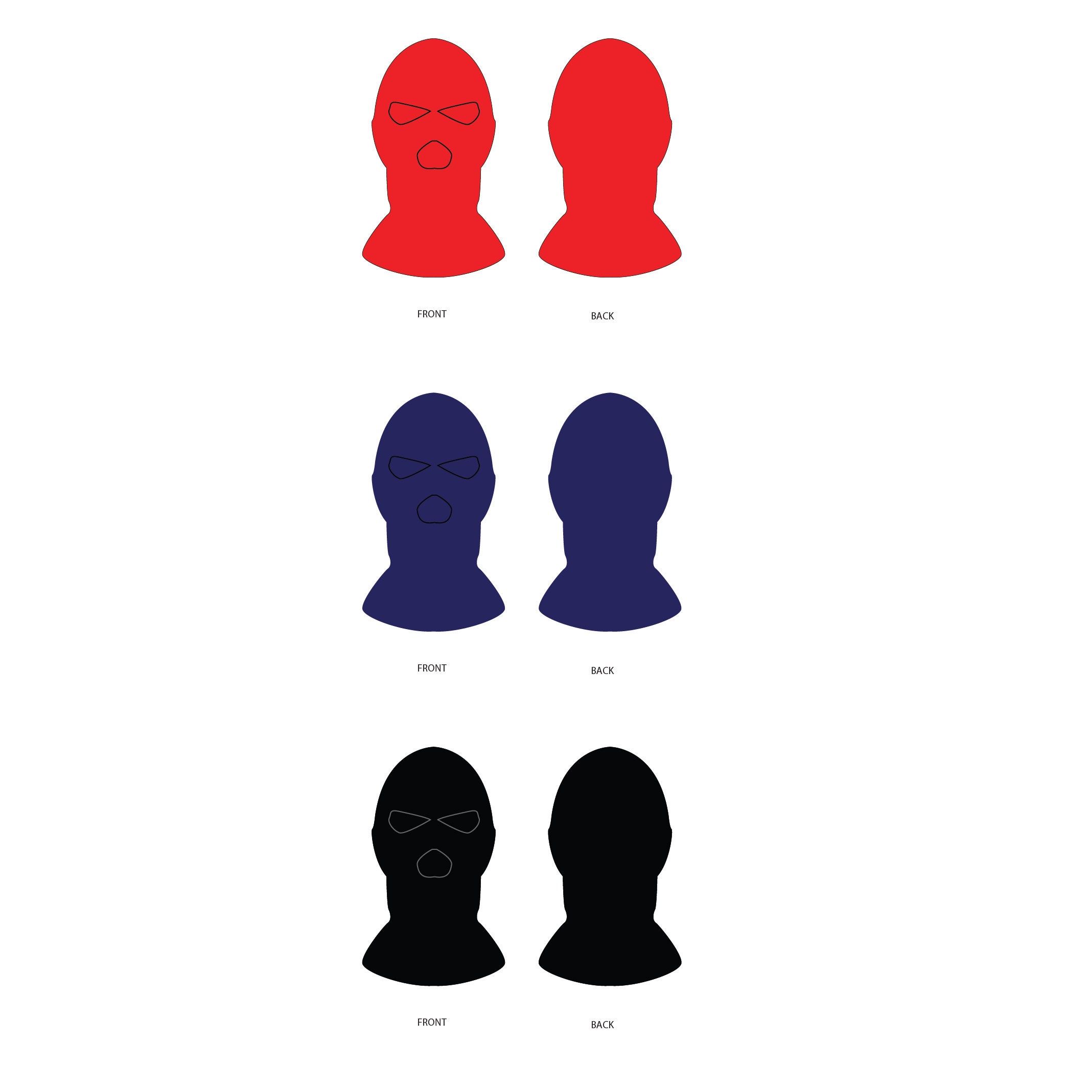 Balaclava Fashion Flat Templates / Technical Drawings / Fashion CAD ...