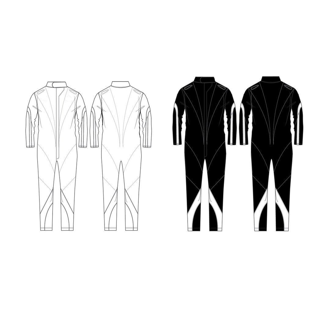 Racing Suit Fashion Flat Templates / Technical Drawings / Fashion CAD ...