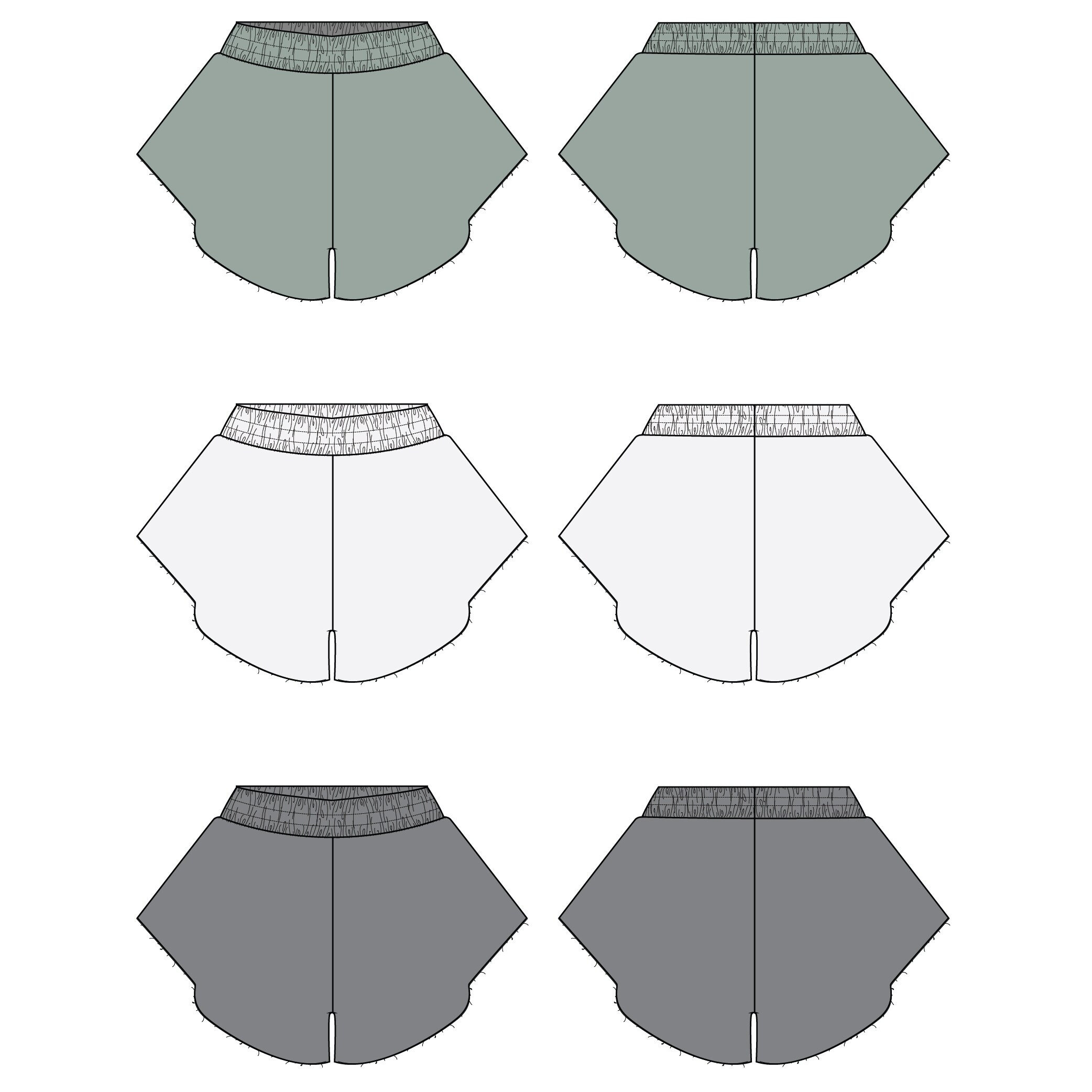 Shorts Fashion Flat Templates / Technical Drawings / Fashion CAD ...