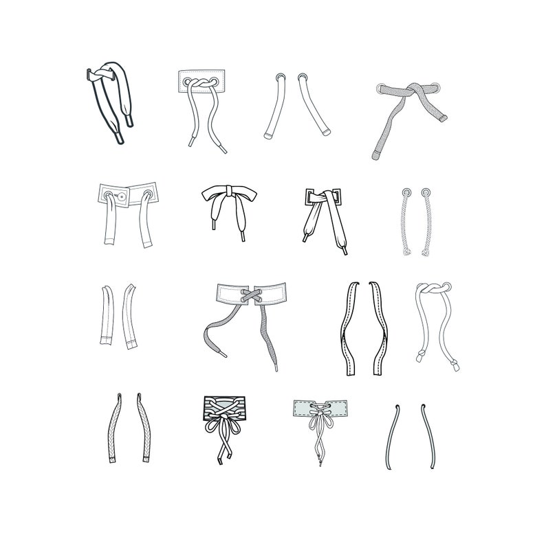 Drawstring Assorted / Technical Drawings / Fashion CAD Designs for ...