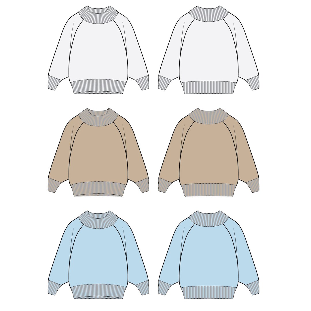 Oversized Sweater / Sweater / Cargo / Technical Drawings / Fashion CAD ...