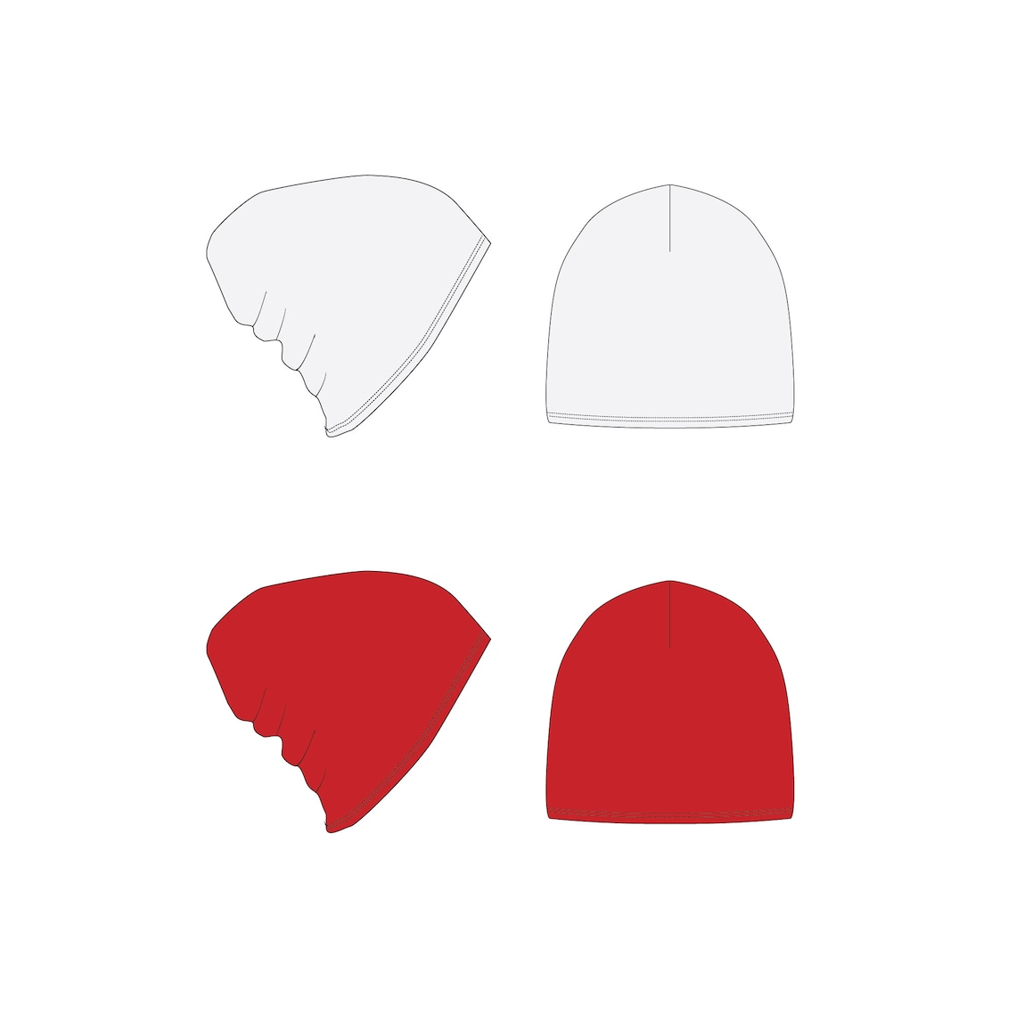 Beanies Fashion Flat Templates - Etsy