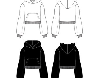 Tracksuit Fashion Flat Templates / Technical Drawings / Fashion CAD ...