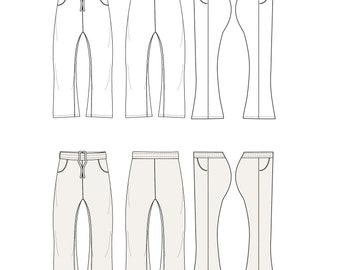 Tracksuit Fashion Flat Templates / Technical Drawings / Fashion CAD ...